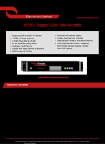 Avalon Datasheet_2GHz_Standard_AE9021_v1.0 | Avalon Electronics Ltd